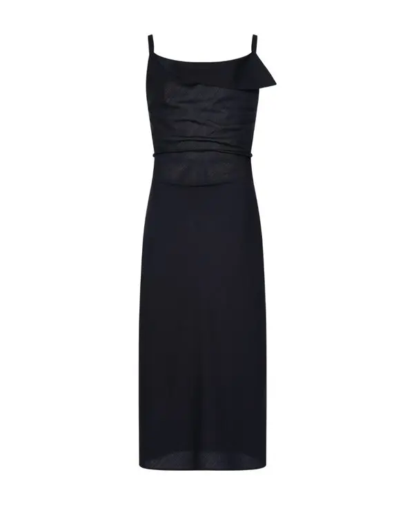 THE ROW Wool Suit Fabric Draped Dress