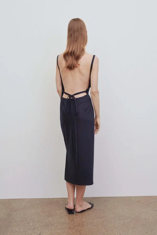THE ROW Wool Suit Fabric Draped Dress