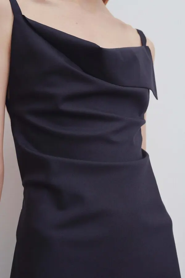 THE ROW Wool Suit Fabric Draped Dress