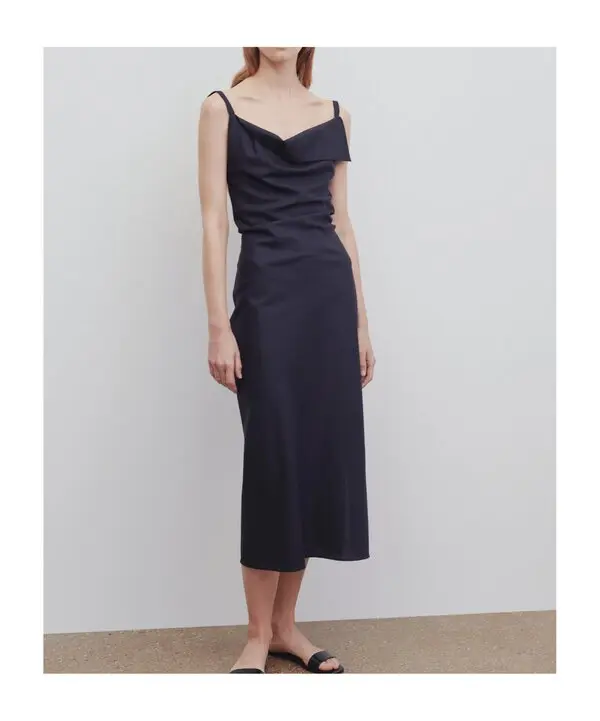 THE ROW Wool Suit Fabric Draped Dress
