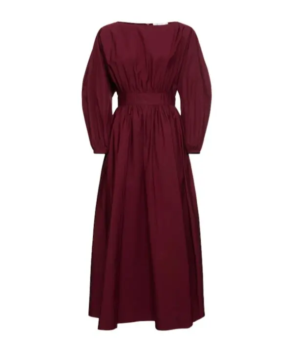 Gabriela Hearst Long Sleeve Dress With Pleated Detailing