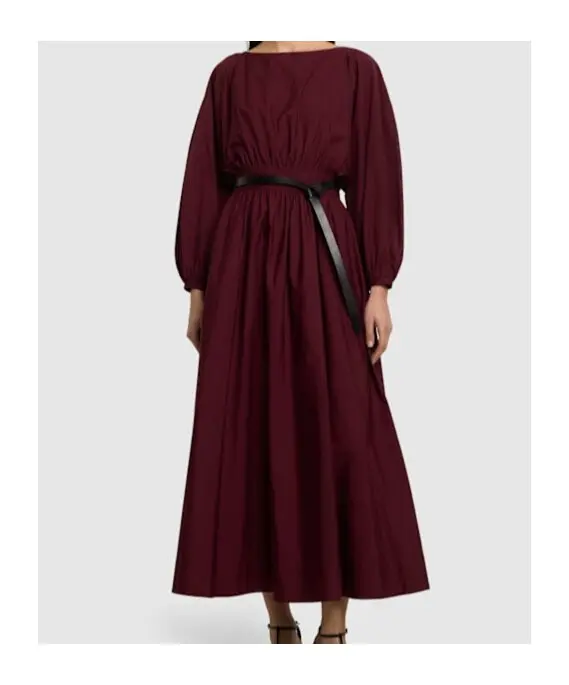 Gabriela Hearst Long Sleeve Dress With Pleated Detailing