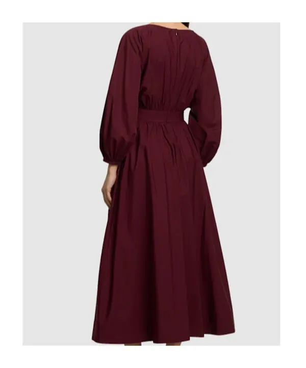 Gabriela Hearst Long Sleeve Dress With Pleated Detailing