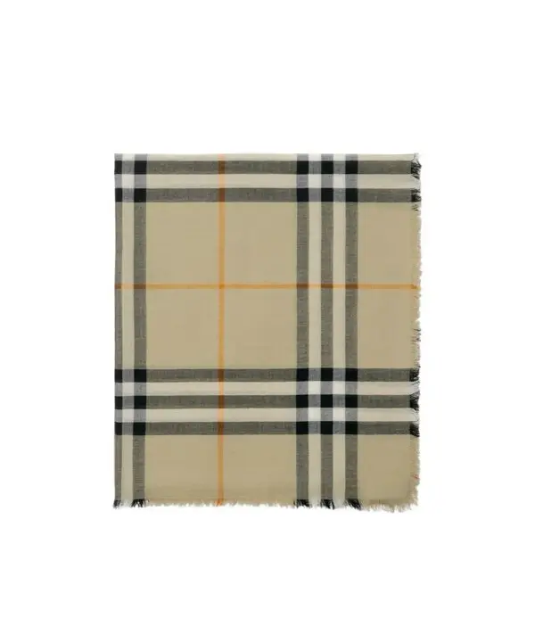 Burberry Checked Fringed-edge Scarf