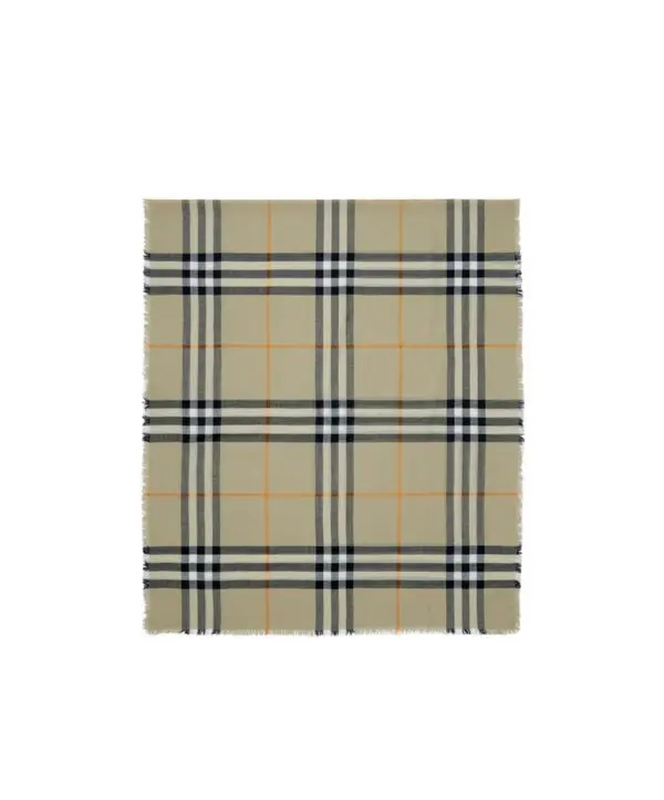 Burberry Checked Fringed-edge Scarf
