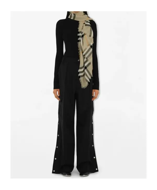 Burberry Checked Fringed-edge Scarf