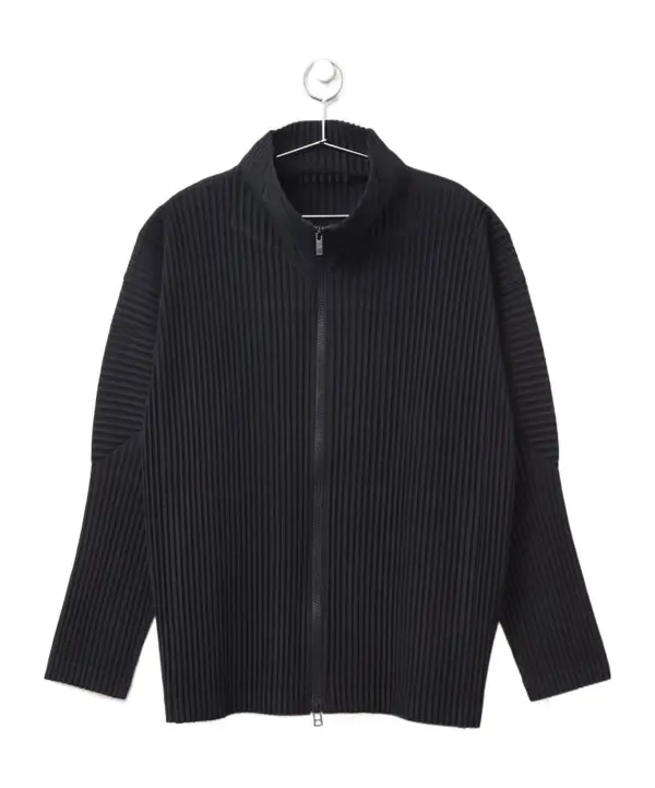 Issey Miyake Pleated Jacket With Front Zipper