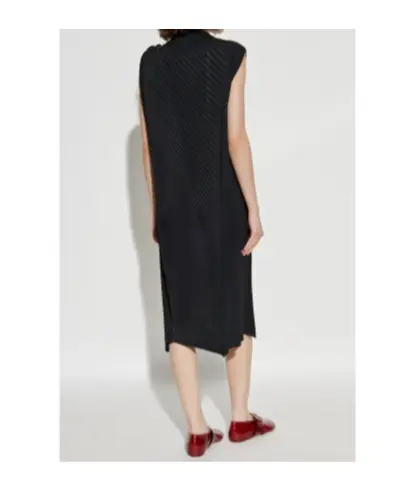 Issey Miyake Sleeveless Asymmetrical Pleated Dress