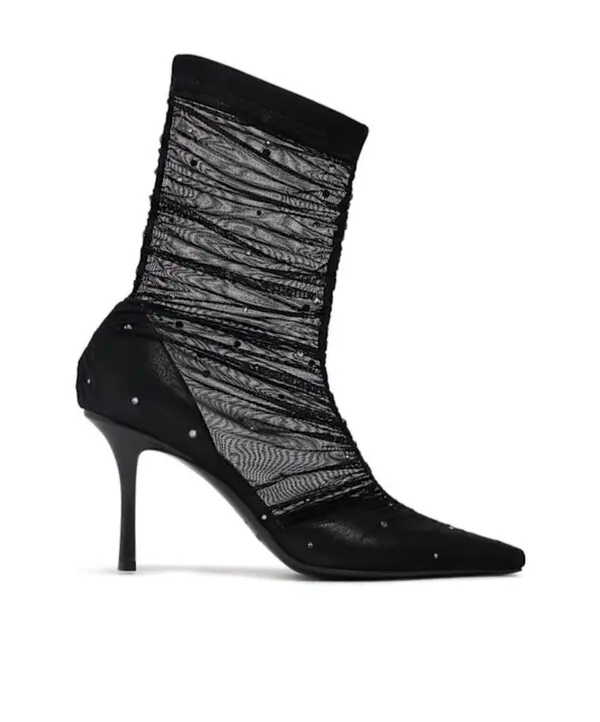 JIMMY CHOO Square-toed Mesh Ankle Boots
