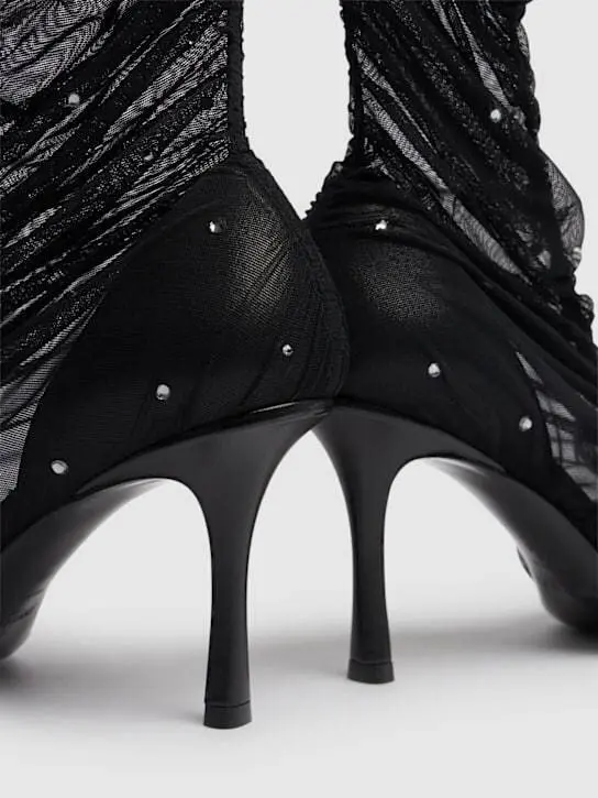 JIMMY CHOO Square-toed Mesh Ankle Boots