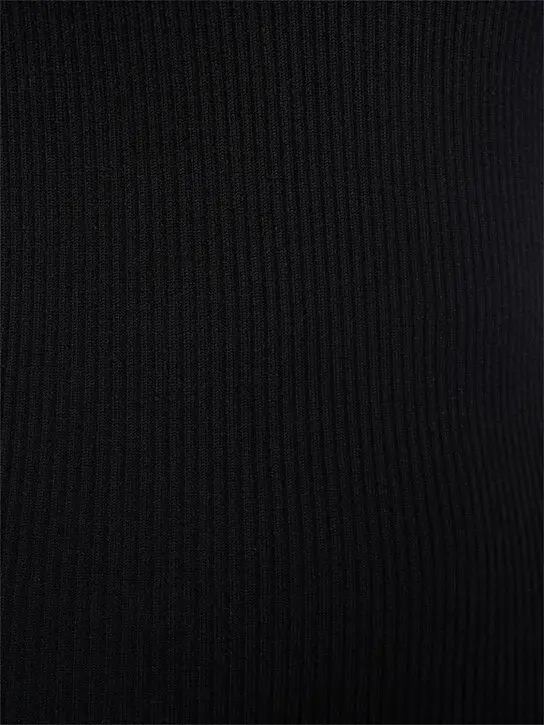 Versace Ribbed V-neck Sling Dress With Safety Pin Detail