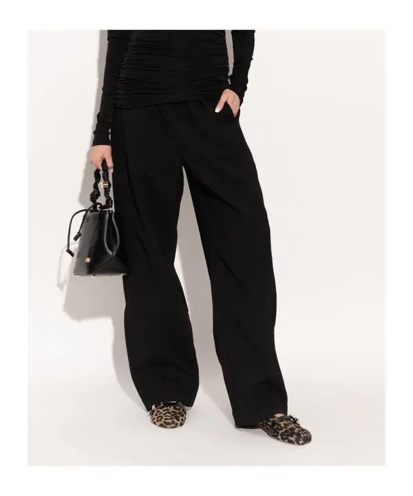 GANNI Buckled Leopard-print Mules