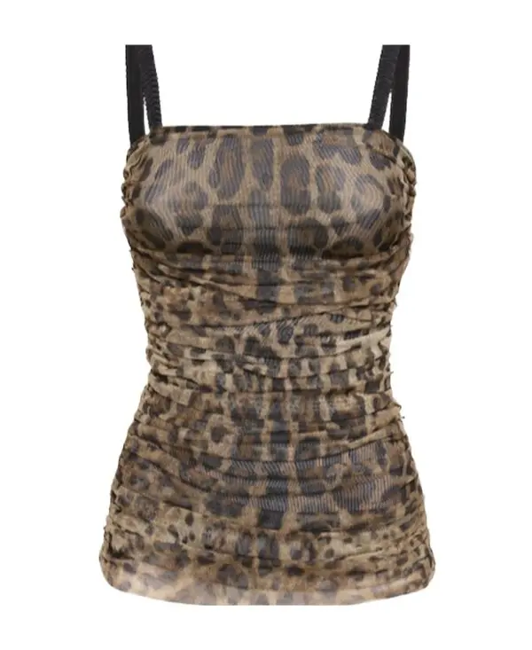 Dolce & Gabbana Printed Tulle Corset