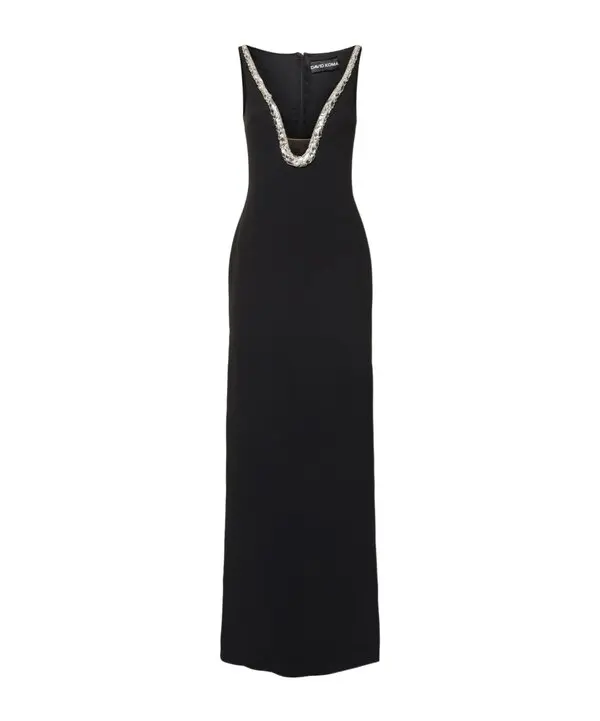 David Koma Embellished Neckline Sleeveless Gown