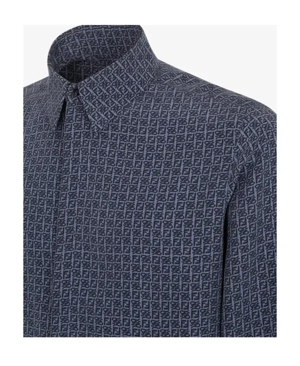 Fendi Blue Silk Shirt