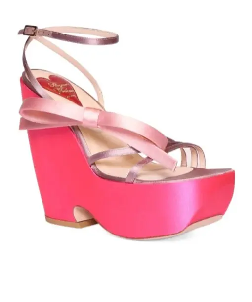 ROGER VIVIER Choc Bow Satin Wedges