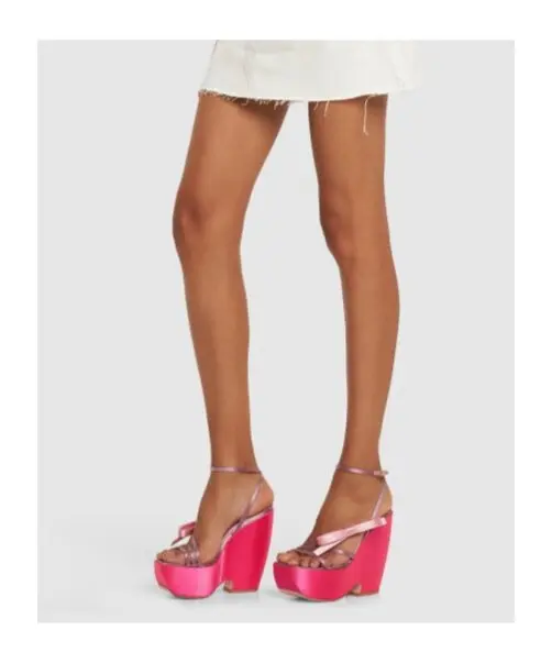 ROGER VIVIER Choc Bow Satin Wedges