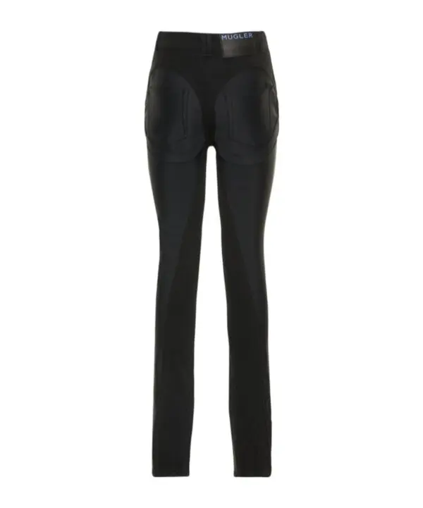 MUGLER Stitch Detail Denim Trousers