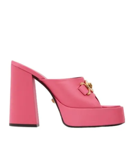 Versace Platform High-heeled Sandals With Metal Logo Detail