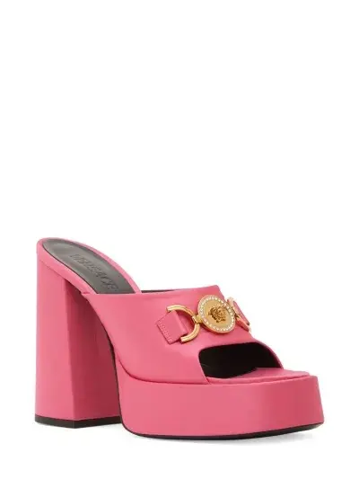 Versace Platform High-heeled Sandals With Metal Logo Detail