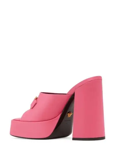 Versace Platform High-heeled Sandals With Metal Logo Detail
