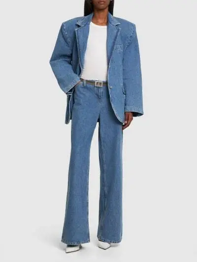 Magda Butrym Low Waist Belt Ring Jeans