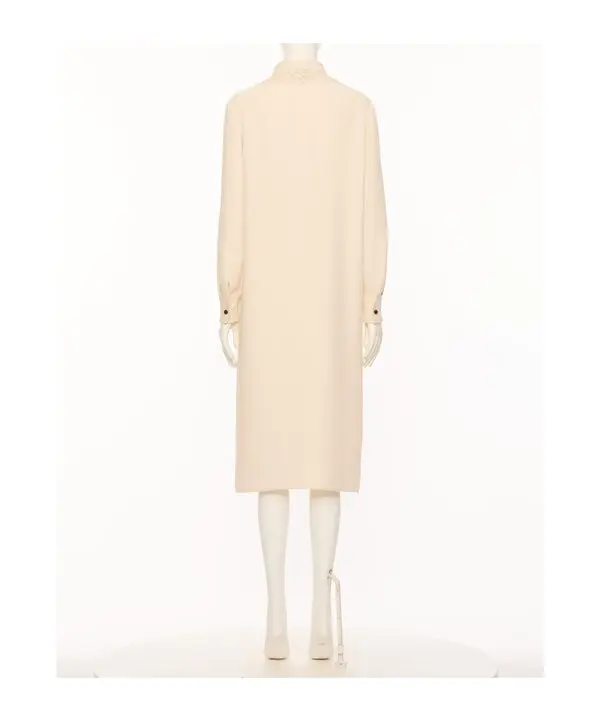 Valentino Garavani Long-sleeve Lapel Collar Midi Dress