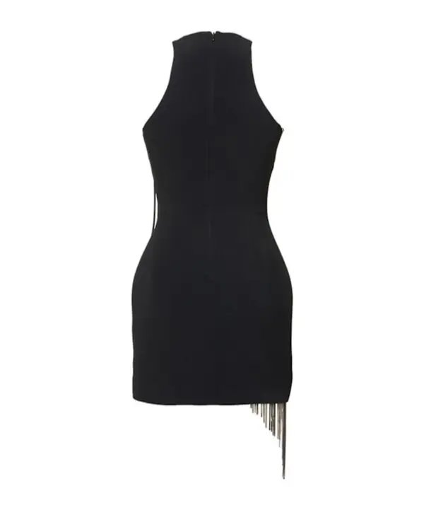 David Koma Cady Mini Dress With Metallic Fringe