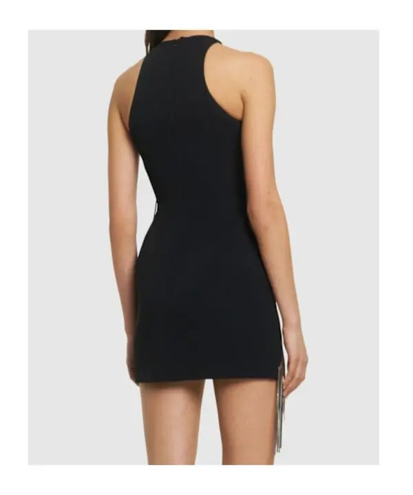 David Koma Cady Mini Dress With Metallic Fringe