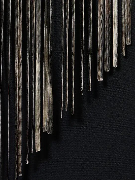 David Koma Cady Mini Dress With Metallic Fringe