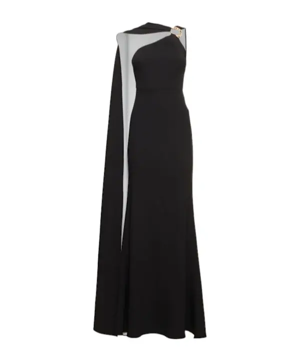 Roland Mouret Asymmetrical Gown With Cape Detail