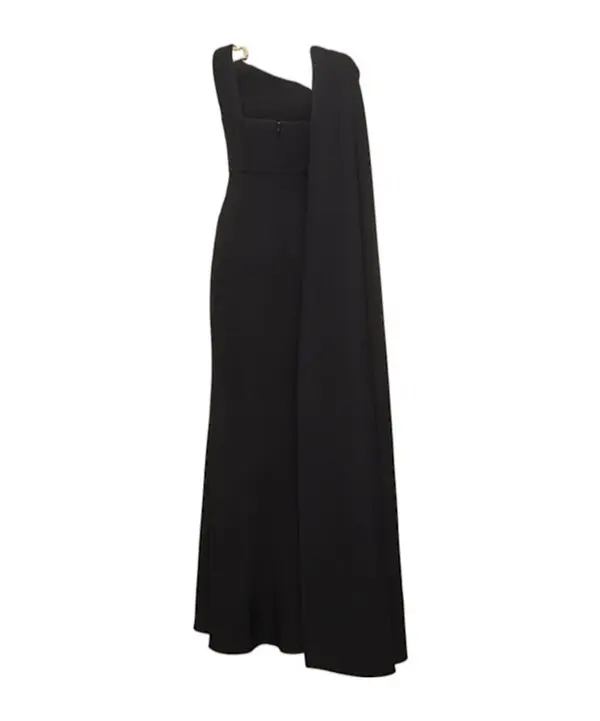 Roland Mouret Asymmetrical Gown With Cape Detail