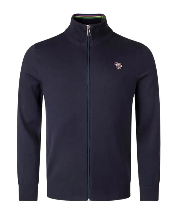 Paul Smith Zip Cardigan With Logo Patch