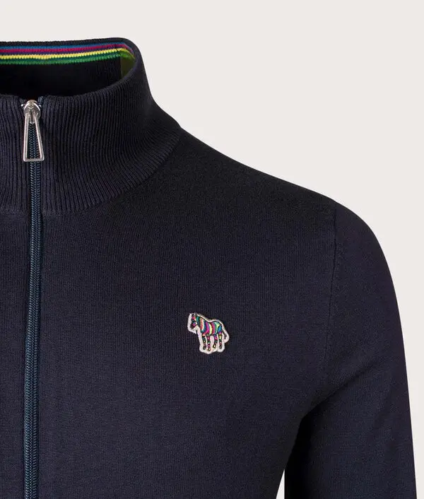 Paul Smith Zip Cardigan With Logo Patch