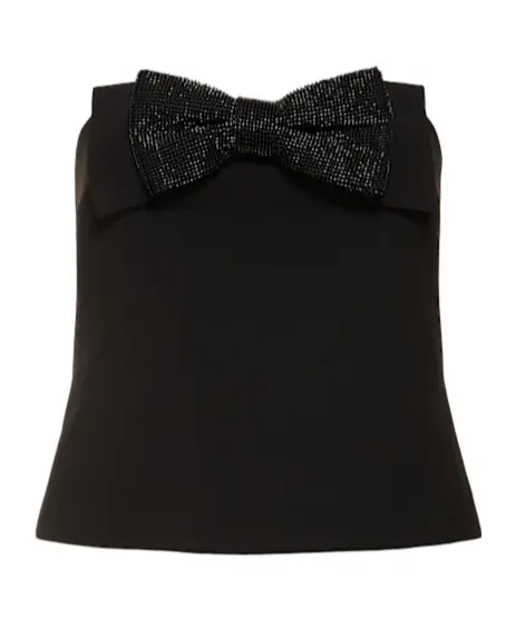 SELF-PORTRAIT Embellished Bow Tube Top