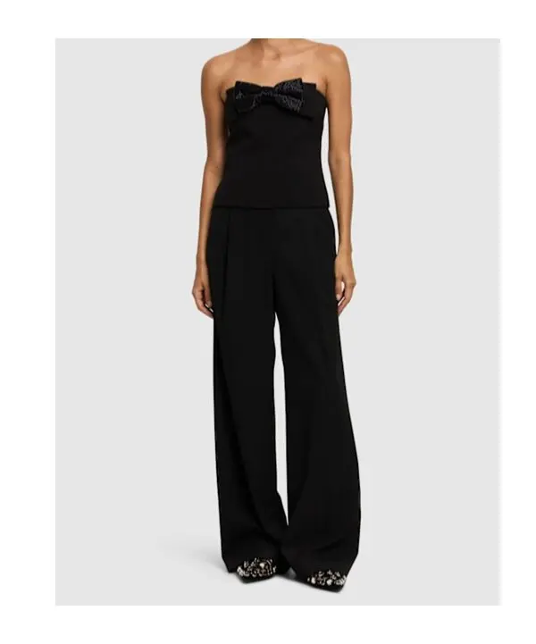 SELF-PORTRAIT Embellished Bow Tube Top