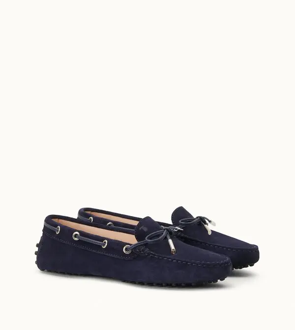 TOD'S Gommino Driving Loafers With Lace Detail - Blue