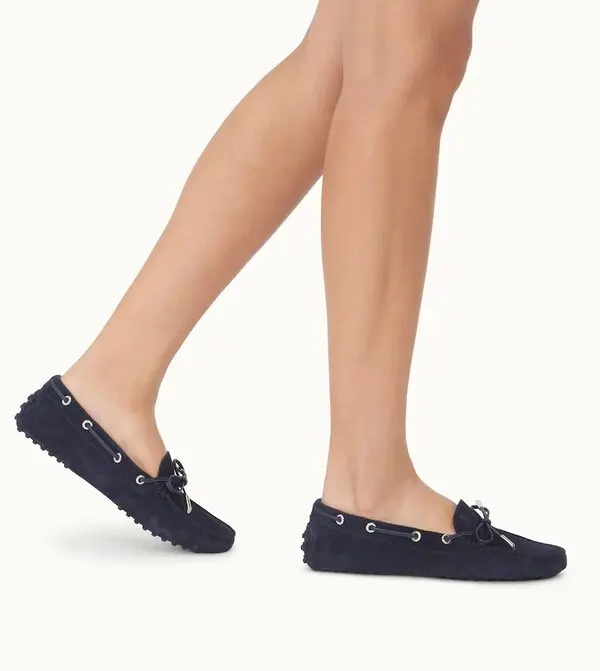 TOD'S Gommino Driving Loafers With Lace Detail - Blue