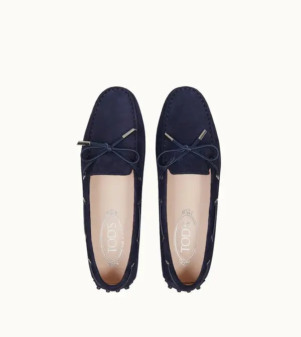 TOD'S Gommino Driving Loafers With Lace Detail - Blue