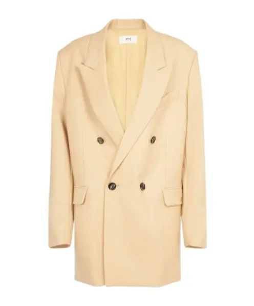 Ami Double-breasted Casual Jacket - Nude