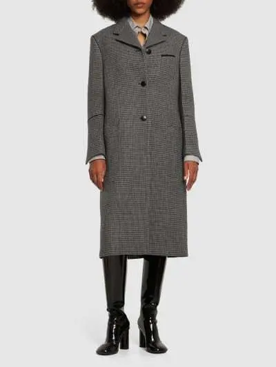 FERRAGAMO Houndstooth Long-sleeved Coat