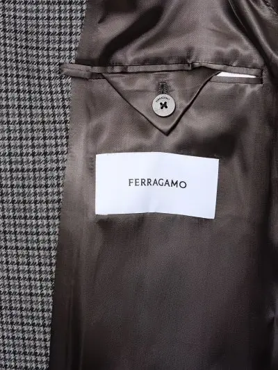 FERRAGAMO Houndstooth Long-sleeved Coat