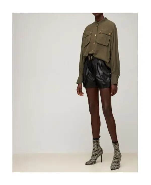 Balmain Logo High-waisted Casual Shorts