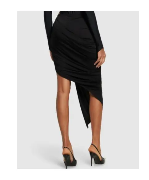 MUGLER Asymmetrical Drape Mini Skirt