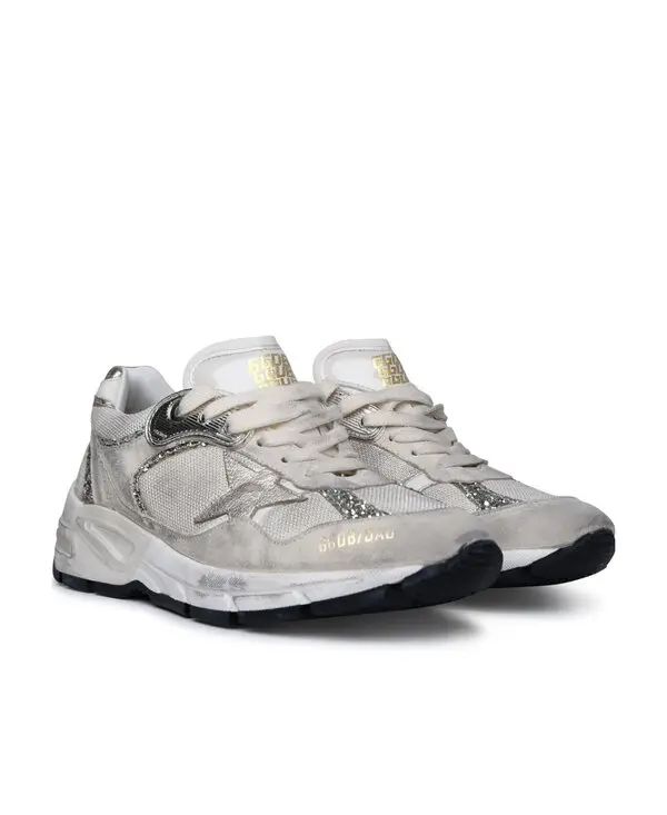 GOLDEN GOOSE Star-patch Distressed Glittered Sneakers - Gray