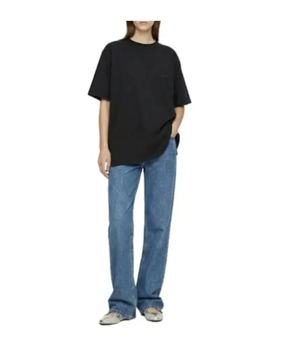 Attico Oversized Jersey T-shirt With Shaped Slit