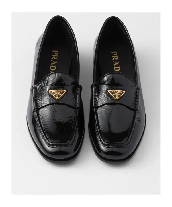 Prada Naplak Patent Leather Loafers - Black