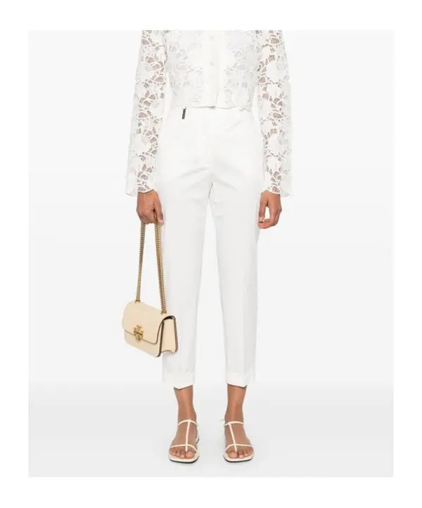 Peserico Cropped Pleated Trousers - White