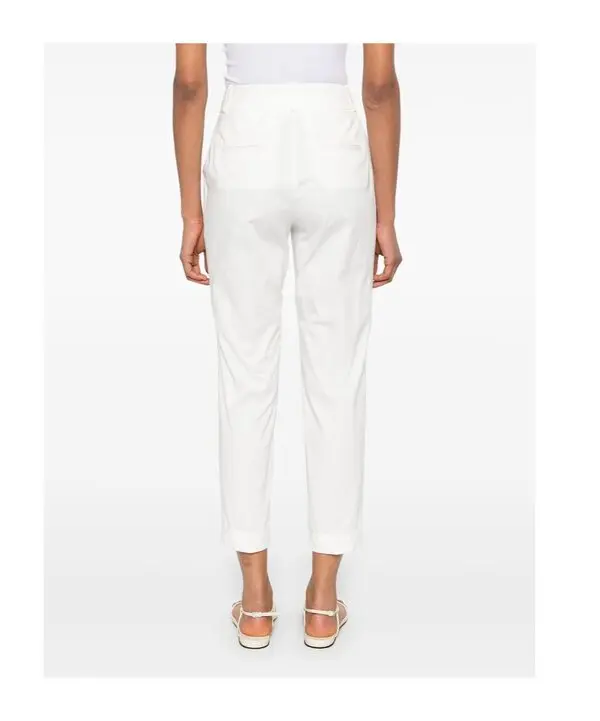 Peserico Cropped Pleated Trousers - White