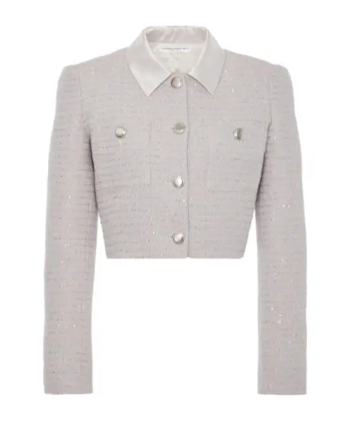Alessandra Rich Sequined Tweed Cropped Jacket